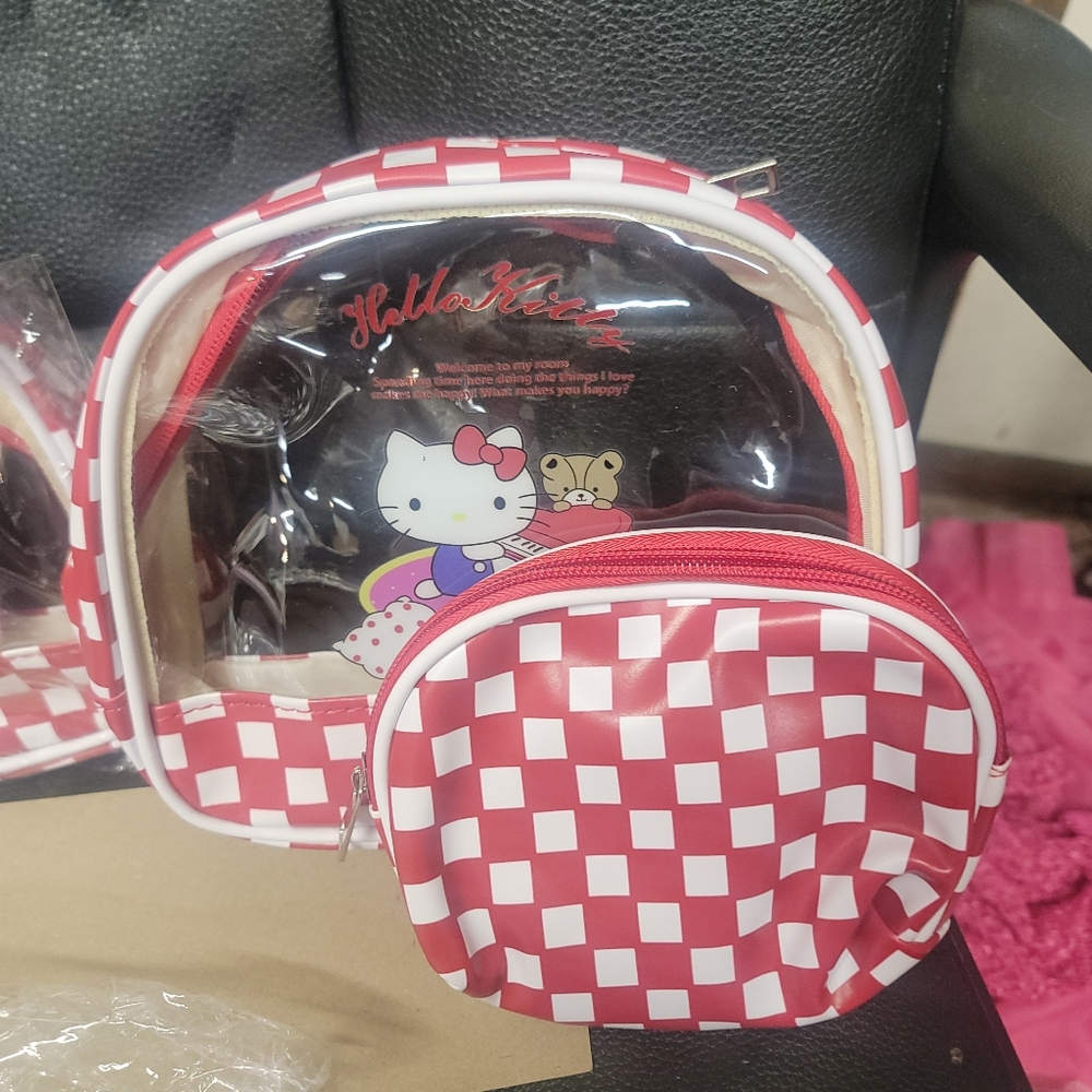 Hello Kitty Red And White Checkered Bag Set - Gem
